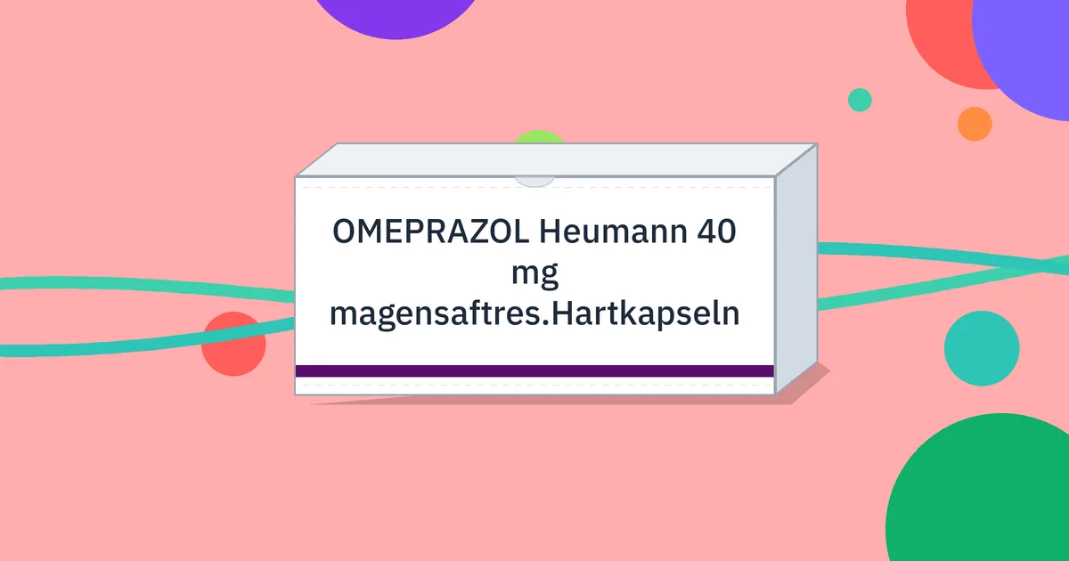 Symbolbild: Packung mit der Aufschrift OMEPRAZOL Heumann 40 mg magensaftres.Hartkapseln (PZN 01715600) – Verfügbarkeit und Bezug in Apotheken in Frankfurt am Main