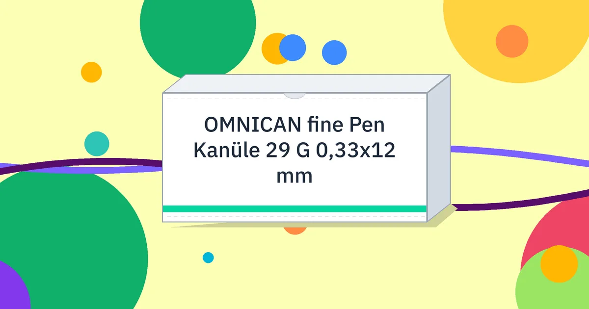 Symbolbild: Packung mit der Aufschrift OMNICAN fine Pen Kanüle 29 G 0,33x12 mm (PZN 09396092) – Verfügbarkeit und Bezug in Apotheken in Frankfurt am Main