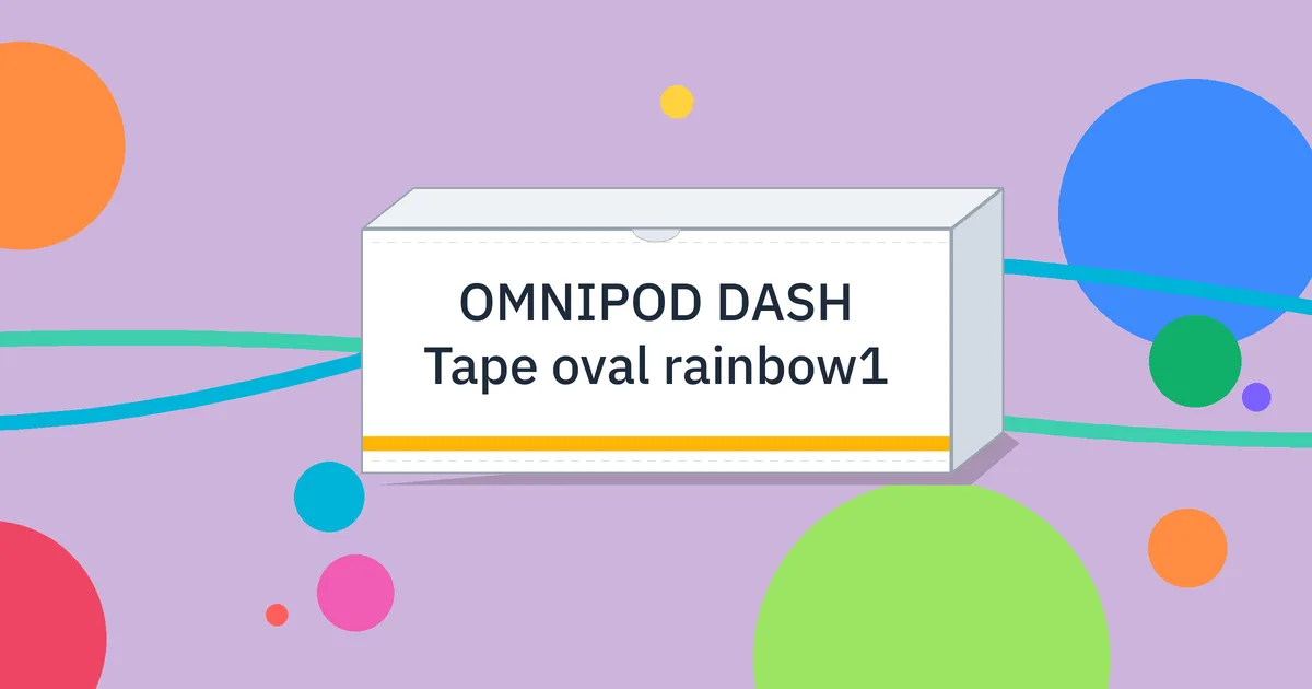 Symbolbild: Packung mit der Aufschrift OMNIPOD DASH Tape oval rainbow1 (PZN 18178974) – Verfügbarkeit und Bezug in Apotheken in Frankfurt am Main