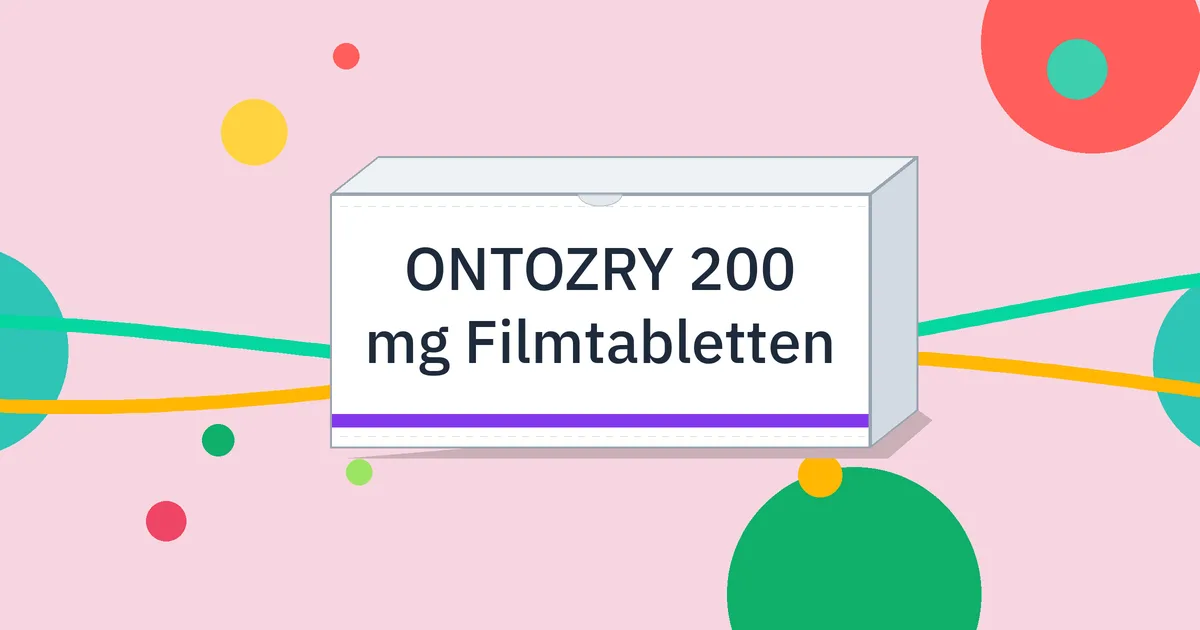 Symbolbild: Packung mit der Aufschrift ONTOZRY 200 mg Filmtabletten (PZN 17259452) – Verfügbarkeit und Bezug in Apotheken in Frankfurt am Main