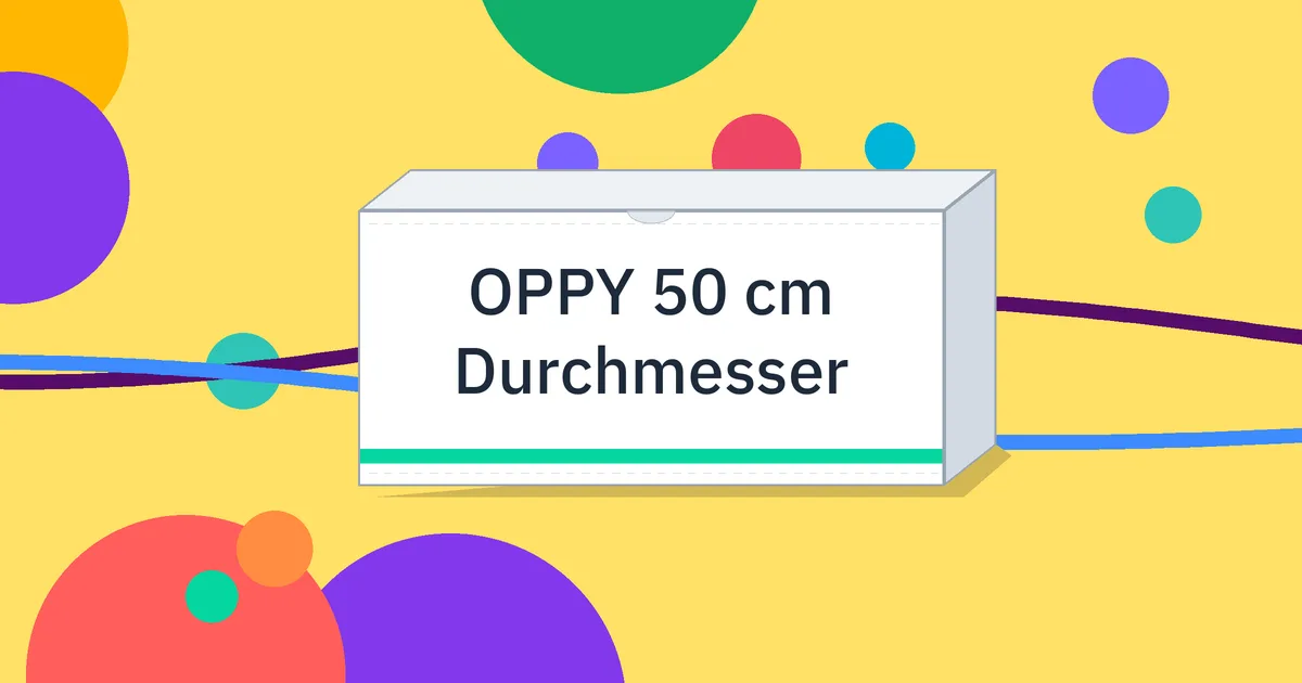 Symbolbild: Packung mit der Aufschrift OPPY 50 cm Durchmesser (PZN 01840073) – Verfügbarkeit und Bezug in Apotheken in Frankfurt am Main