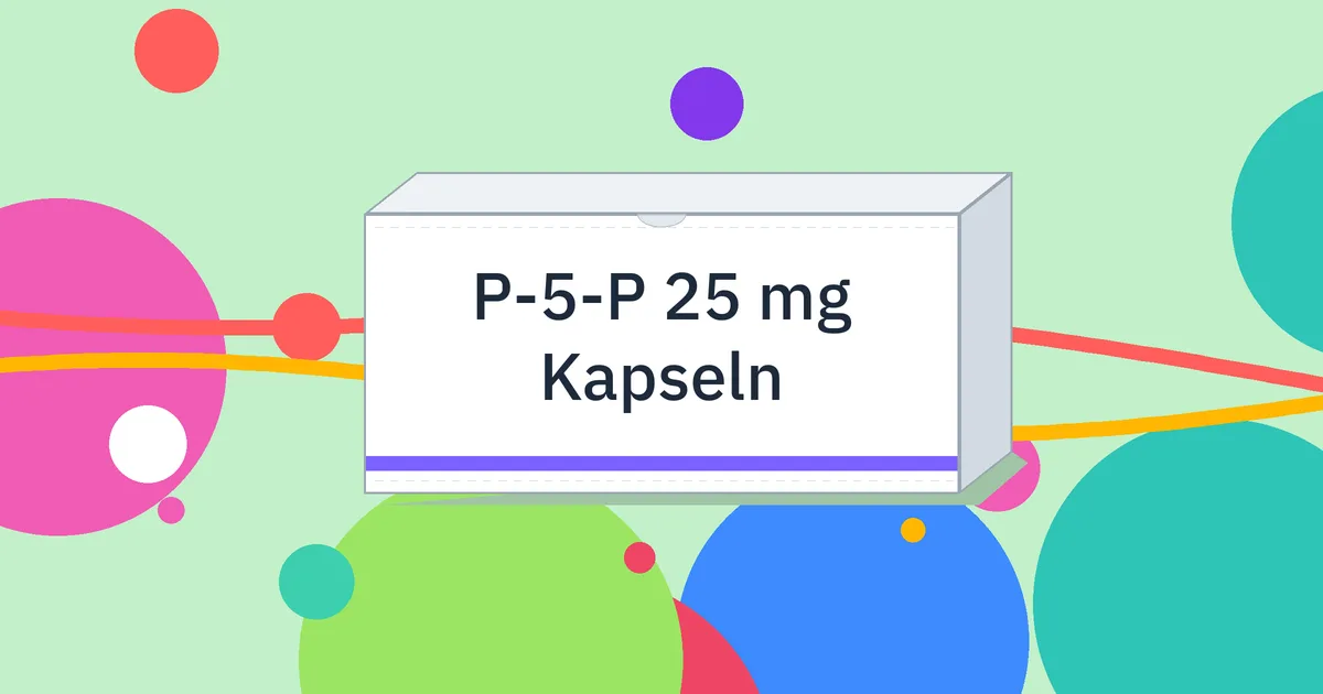 Symbolbild: Packung mit der Aufschrift P-5-P 25 mg Kapseln (PZN 10545781) – Verfügbarkeit und Bezug in Apotheken in Frankfurt am Main