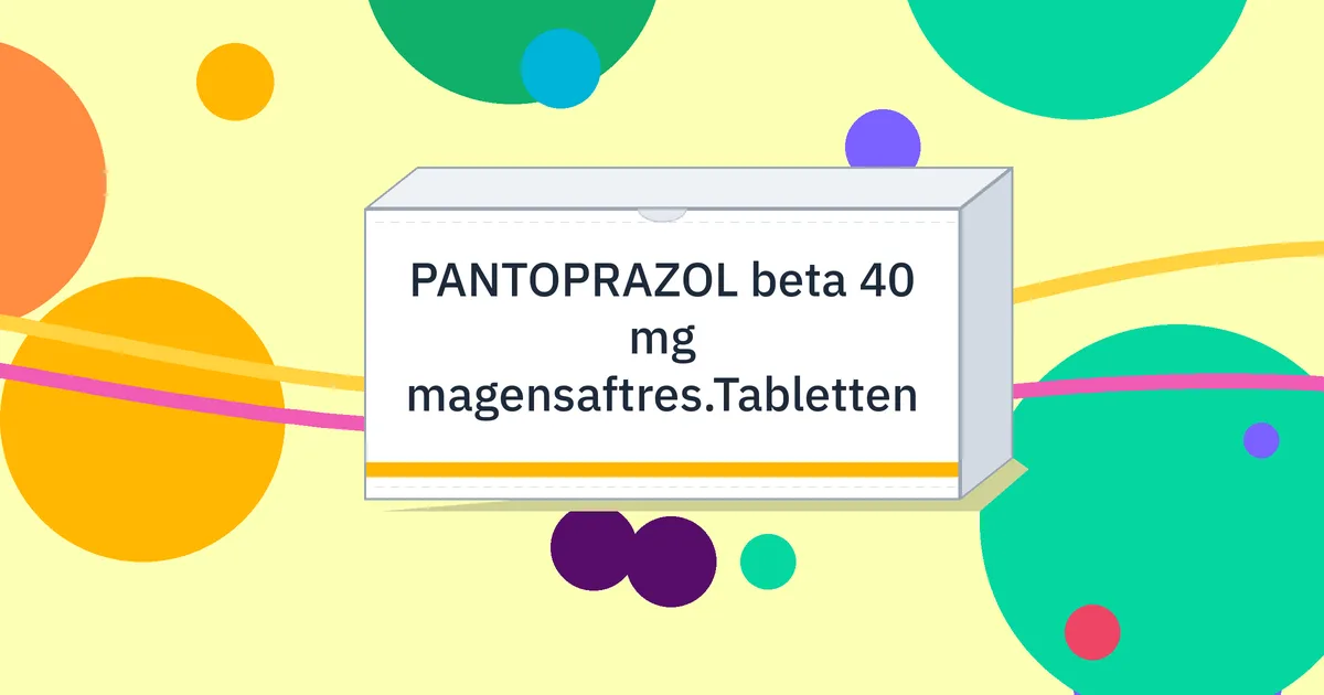Symbolbild: Packung mit der Aufschrift PANTOPRAZOL beta 40 mg magensaftres.Tabletten (PZN 19211521) – Verfügbarkeit und Bezug in Apotheken in Frankfurt am Main