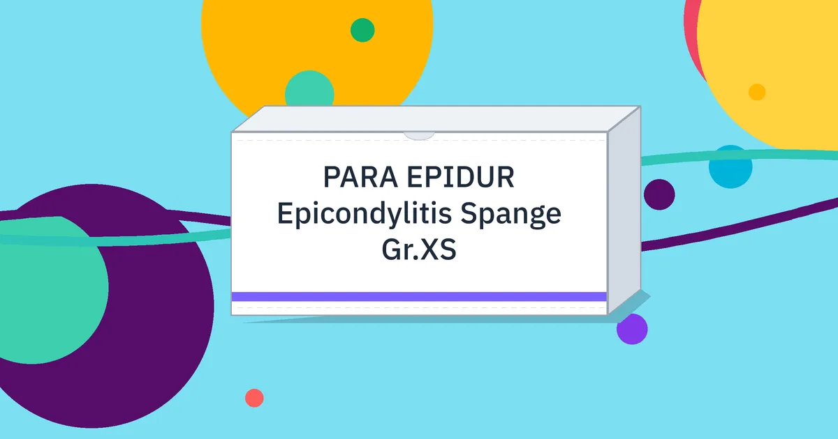 Symbolbild: Packung mit der Aufschrift PARA EPIDUR Epicondylitis Spange Gr.XS (PZN 06985801) – Verfügbarkeit und Bezug in Apotheken in Frankfurt am Main