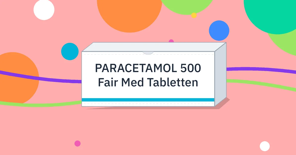 Symbolbild: Packung mit der Aufschrift PARACETAMOL 500 Fair Med Tabletten (PZN 01162549) – Verfügbarkeit und Bezug in Apotheken in Frankfurt am Main