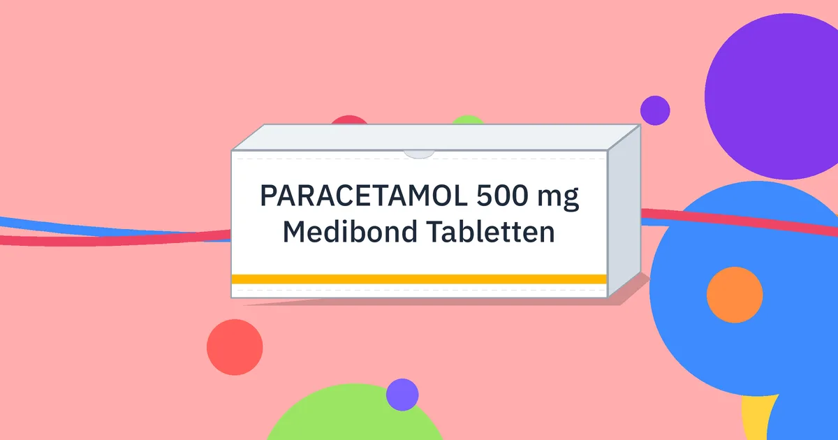 Symbolbild: Packung mit der Aufschrift PARACETAMOL 500 mg Medibond Tabletten (PZN 13720440) – Verfügbarkeit und Bezug in Apotheken in Frankfurt am Main