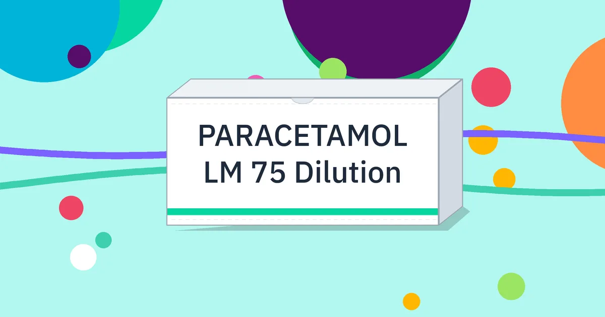Symbolbild: Packung mit der Aufschrift PARACETAMOL LM 75 Dilution (PZN 12976597) – Verfügbarkeit und Bezug in Apotheken in Frankfurt am Main