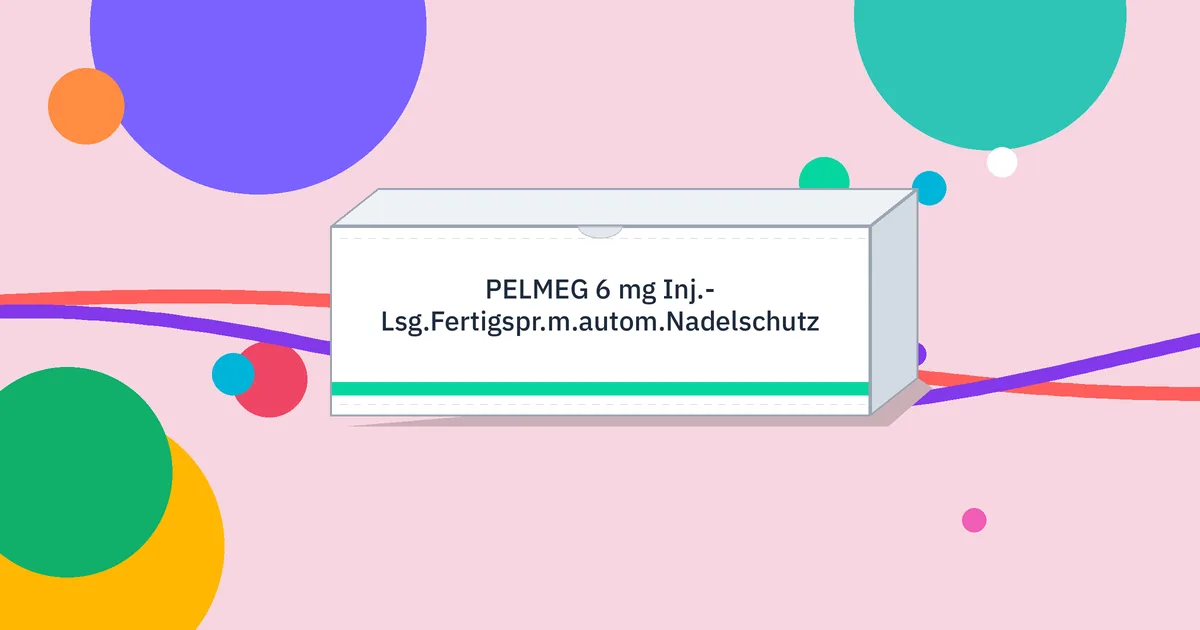 Symbolbild: Packung mit der Aufschrift PELMEG 6 mg Inj.-Lsg.Fertigspr.m.autom.Nadelschutz (PZN 16798997) – Verfügbarkeit und Bezug in Apotheken in Frankfurt am Main