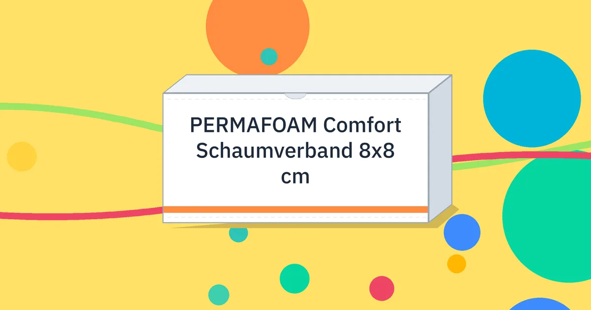 Symbolbild: Packung mit der Aufschrift PERMAFOAM Comfort Schaumverband 8x8 cm (PZN 05529596) – Verfügbarkeit und Bezug in Apotheken in Frankfurt am Main
