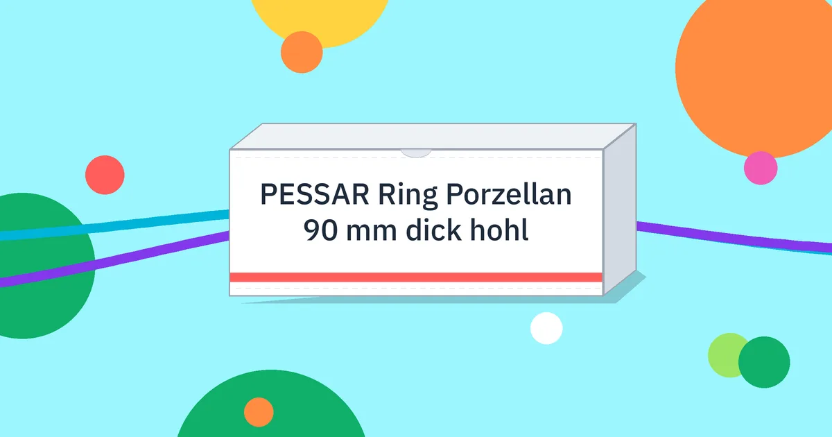 Symbolbild: Packung mit der Aufschrift PESSAR Ring Porzellan 90 mm dick hohl (PZN 01967158) – Verfügbarkeit und Bezug in Apotheken in Frankfurt am Main