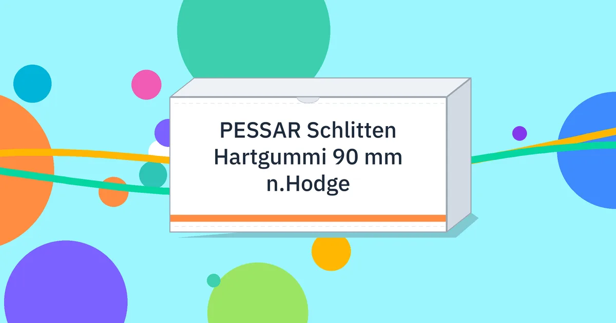 Symbolbild: Packung mit der Aufschrift PESSAR Schlitten Hartgummi 90 mm n.Hodge (PZN 01733727) – Verfügbarkeit und Bezug in Apotheken in Frankfurt am Main