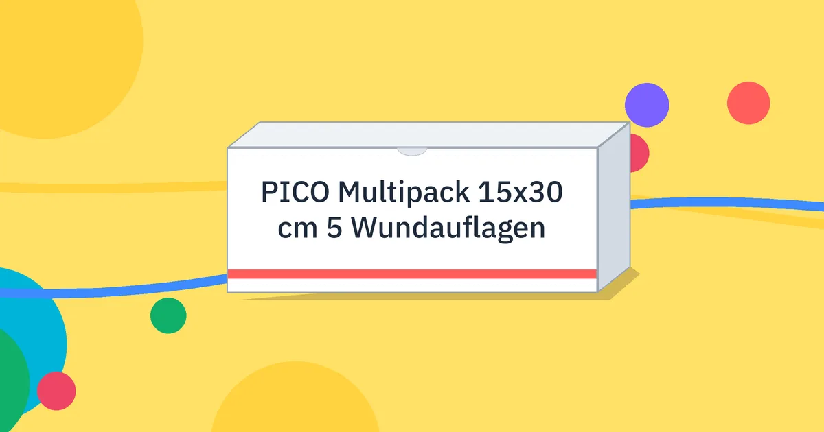 Symbolbild: Packung mit der Aufschrift PICO Multipack 15x30 cm 5 Wundauflagen (PZN 13355325) – Verfügbarkeit und Bezug in Apotheken in Frankfurt am Main