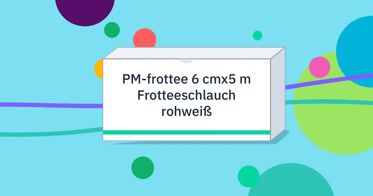 Symbolbild: Packung mit der Aufschrift PM-frottee 6 cmx5 m Frotteeschlauch rohweiß (PZN 18846022) – Verfügbarkeit und Bezug in Apotheken in Frankfurt am Main
