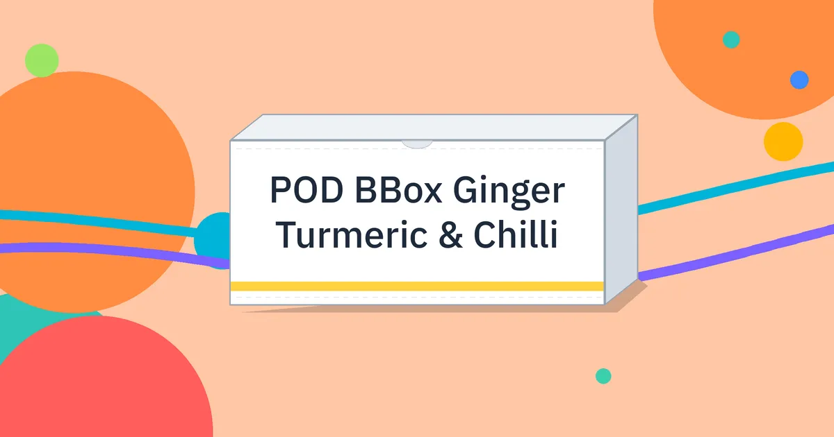 Symbolbild: Packung mit der Aufschrift POD BBox Ginger Turmeric & Chilli (PZN 18907812) – Verfügbarkeit und Bezug in Apotheken in Frankfurt am Main