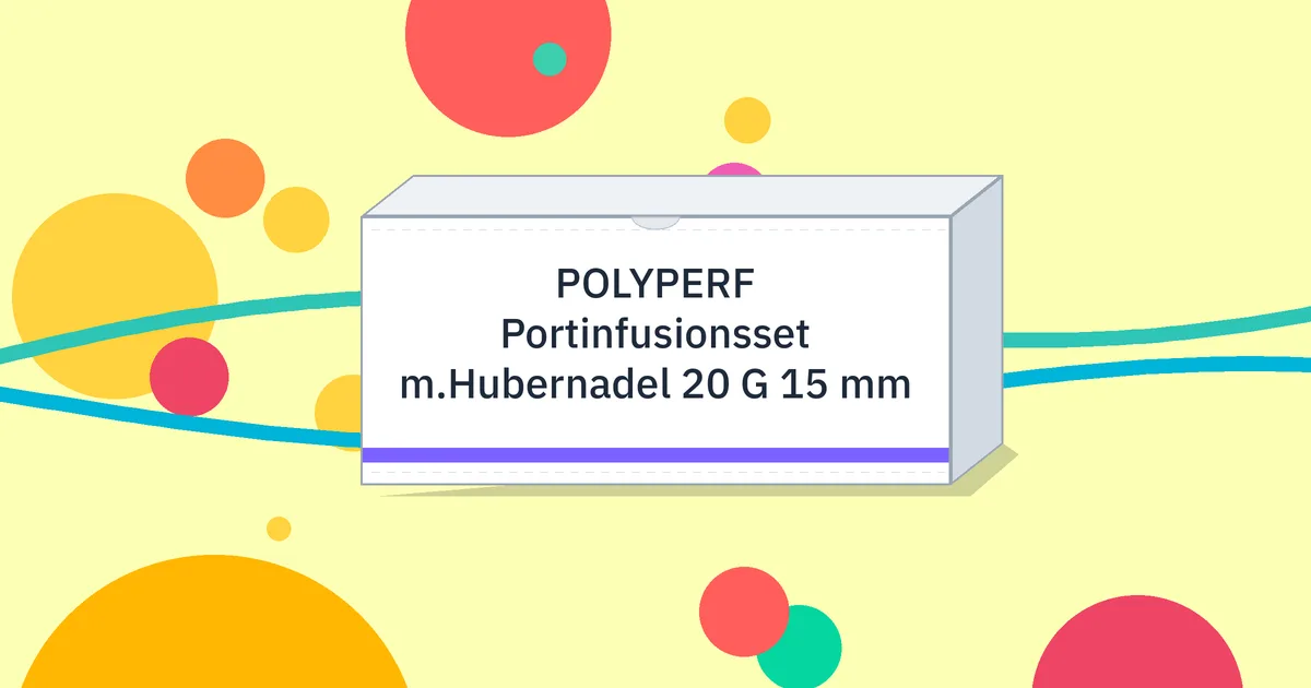 Symbolbild: Packung mit der Aufschrift POLYPERF Portinfusionsset m.Hubernadel 20 G 15 mm (PZN 17527881) – Verfügbarkeit und Bezug in Apotheken in Frankfurt am Main