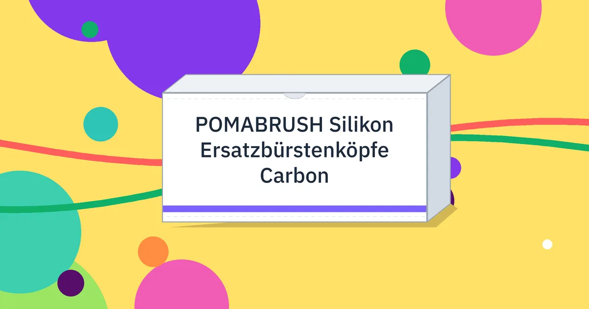 Symbolbild: Packung mit der Aufschrift POMABRUSH Silikon Ersatzbürstenköpfe Carbon (PZN 18494149) – Verfügbarkeit und Bezug in Apotheken in Frankfurt am Main