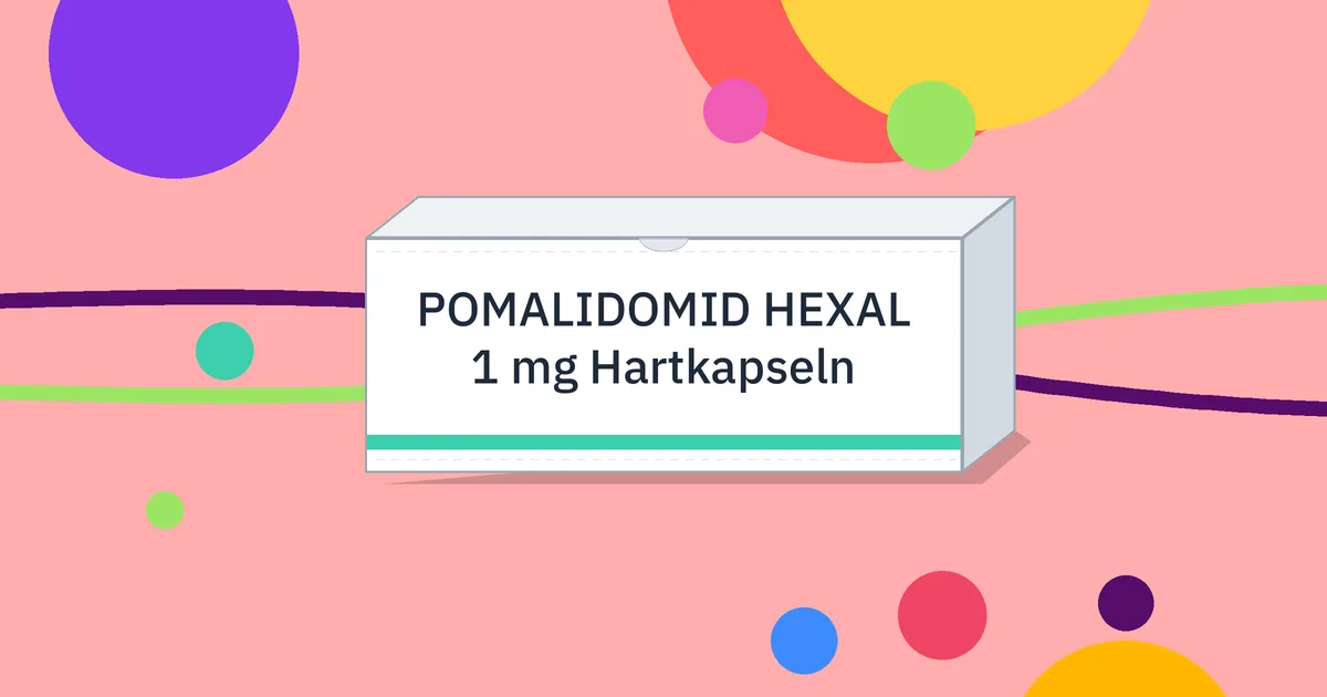 Symbolbild: Packung mit der Aufschrift POMALIDOMID HEXAL 1 mg Hartkapseln (PZN 19448186) – Verfügbarkeit und Bezug in Apotheken in Frankfurt am Main
