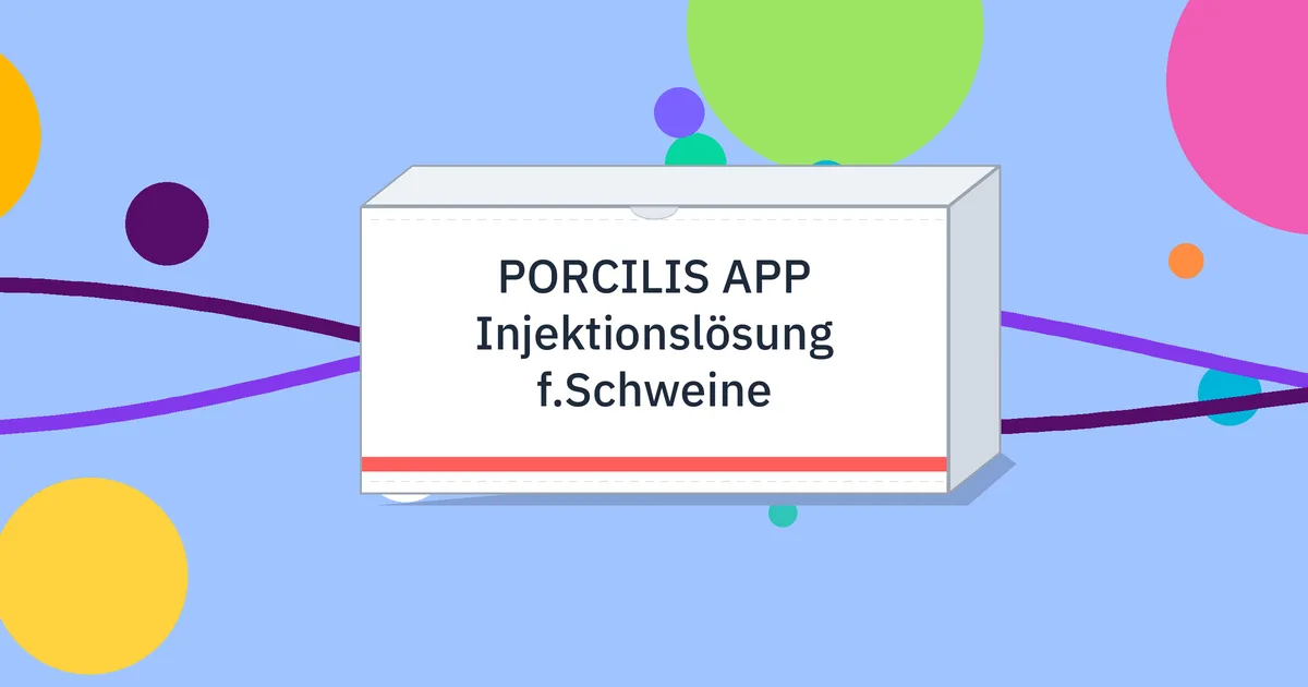 Symbolbild: Packung mit der Aufschrift PORCILIS APP Injektionslösung f.Schweine (PZN 01431883) – Verfügbarkeit und Bezug in Apotheken in Frankfurt am Main