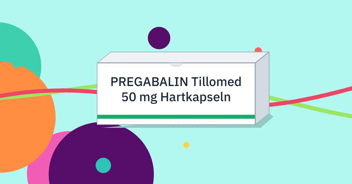 Symbolbild: Packung mit der Aufschrift PREGABALIN Tillomed 50 mg Hartkapseln (PZN 16382529) – Verfügbarkeit und Bezug in Apotheken in Frankfurt am Main