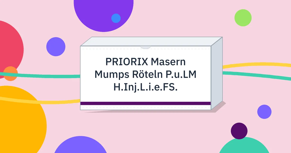 Symbolbild: Packung mit der Aufschrift PRIORIX Masern Mumps Röteln P.u.LM H.Inj.L.i.e.FS. (PZN 20313770) – Verfügbarkeit und Bezug in Apotheken in Frankfurt am Main