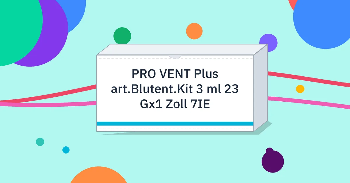 Symbolbild: Packung mit der Aufschrift PRO VENT Plus art.Blutent.Kit 3 ml 23 Gx1 Zoll 7IE (PZN 09217043) – Verfügbarkeit und Bezug in Apotheken in Frankfurt am Main