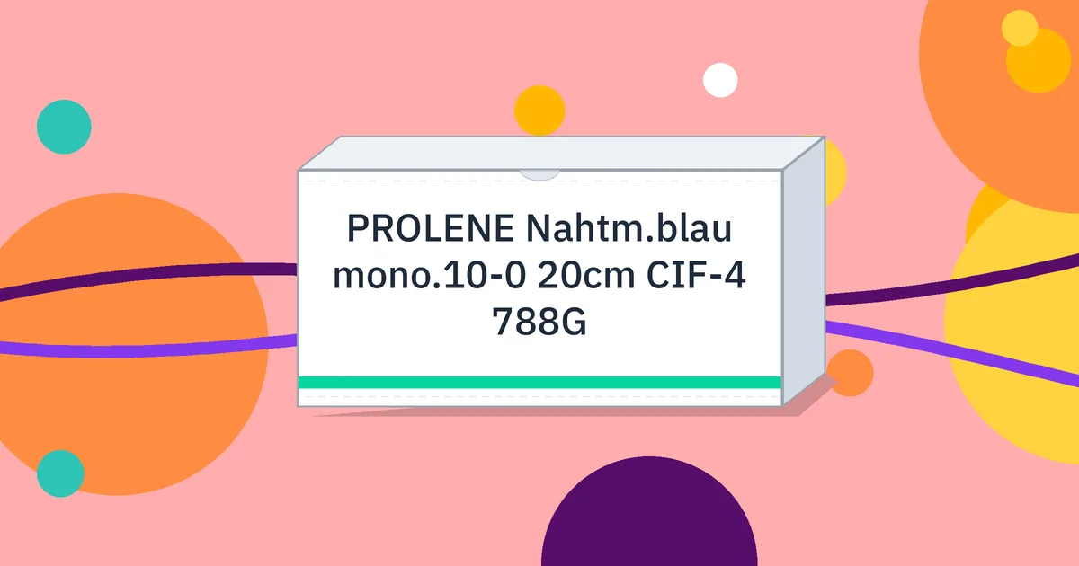 Symbolbild: Packung mit der Aufschrift PROLENE Nahtm.blau mono.10-0 20cm CIF-4 788G (PZN 20895967) – Verfügbarkeit und Bezug in Apotheken in Frankfurt am Main