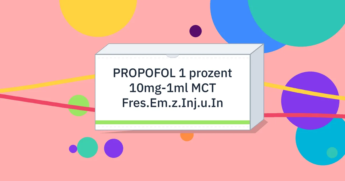 Symbolbild: Packung mit der Aufschrift PROPOFOL 1 prozent 10mg-1ml MCT Fres.Em.z.Inj.u.In (PZN 19412478) – Verfügbarkeit und Bezug in Apotheken in Frankfurt am Main