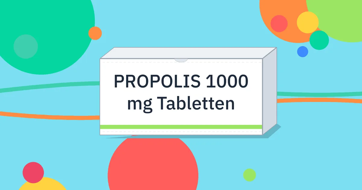 Symbolbild: Packung mit der Aufschrift PROPOLIS 1000 mg Tabletten (PZN 16119909) – Verfügbarkeit und Bezug in Apotheken in Frankfurt am Main
