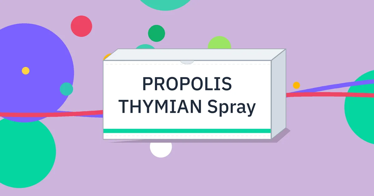 Symbolbild: Packung mit der Aufschrift PROPOLIS THYMIAN Spray (PZN 10980703) – Verfügbarkeit und Bezug in Apotheken in Frankfurt am Main