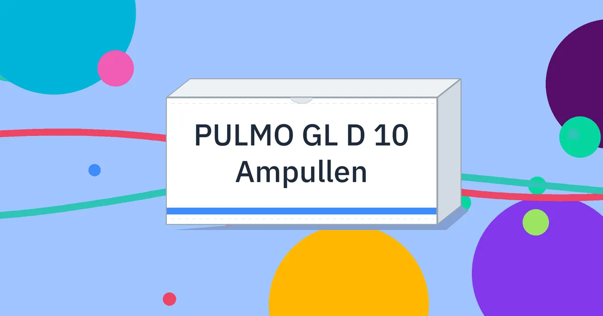 Symbolbild: Packung mit der Aufschrift PULMO GL D 10 Ampullen (PZN 03354572) – Verfügbarkeit und Bezug in Apotheken in Frankfurt am Main