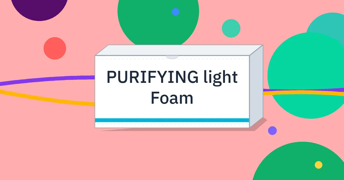Symbolbild: Packung mit der Aufschrift PURIFYING light Foam (PZN 17391654) – Verfügbarkeit und Bezug in Apotheken in Frankfurt am Main