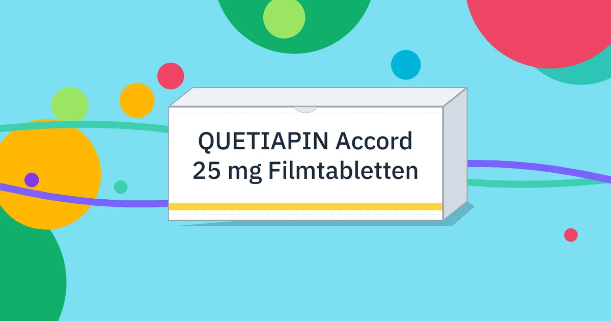 Symbolbild: Packung mit der Aufschrift QUETIAPIN Accord 25 mg Filmtabletten (PZN 13722752) – Verfügbarkeit und Bezug in Apotheken in Frankfurt am Main