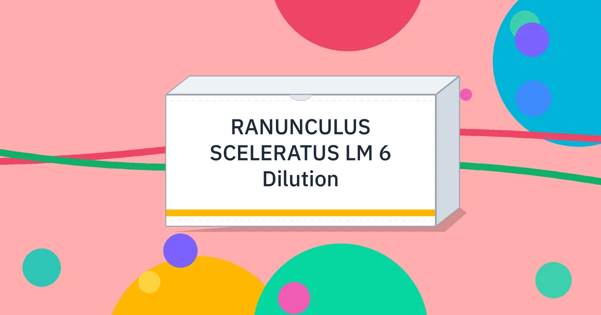 Symbolbild: Packung mit der Aufschrift RANUNCULUS SCELERATUS LM 6 Dilution (PZN 13675892) – Verfügbarkeit und Bezug in Apotheken in Frankfurt am Main