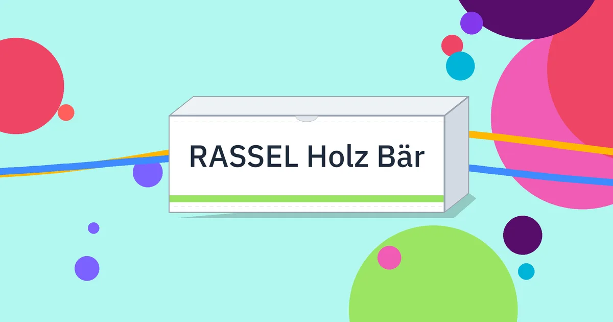 Symbolbild: Packung mit der Aufschrift RASSEL Holz Bär (PZN 10710004) – Verfügbarkeit und Bezug in Apotheken in Frankfurt am Main