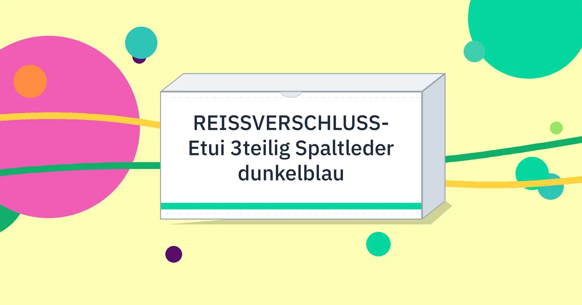 Symbolbild: Packung mit der Aufschrift REISSVERSCHLUSS-Etui 3teilig Spaltleder dunkelblau (PZN 17289045) – Verfügbarkeit und Bezug in Apotheken in Frankfurt am Main