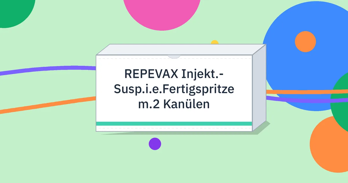 Symbolbild: Packung mit der Aufschrift REPEVAX Injekt.-Susp.i.e.Fertigspritze m.2 Kanülen (PZN 18251613) – Verfügbarkeit und Bezug in Apotheken in Frankfurt am Main