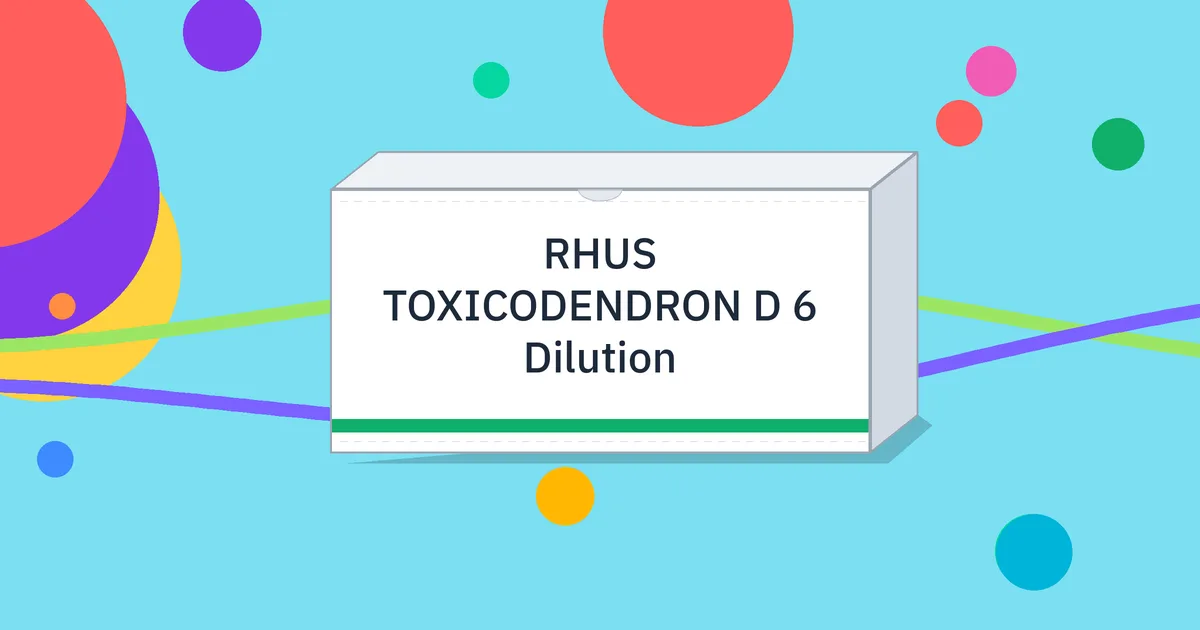 Symbolbild: Packung mit der Aufschrift RHUS TOXICODENDRON D 6 Dilution (PZN 01783599) – Verfügbarkeit und Bezug in Apotheken in Frankfurt am Main