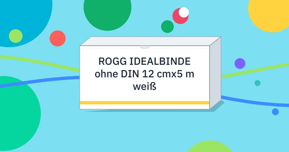 Symbolbild: Packung mit der Aufschrift ROGG IDEALBINDE ohne DIN 12 cmx5 m weiß (PZN 04997881) – Verfügbarkeit und Bezug in Apotheken in Frankfurt am Main
