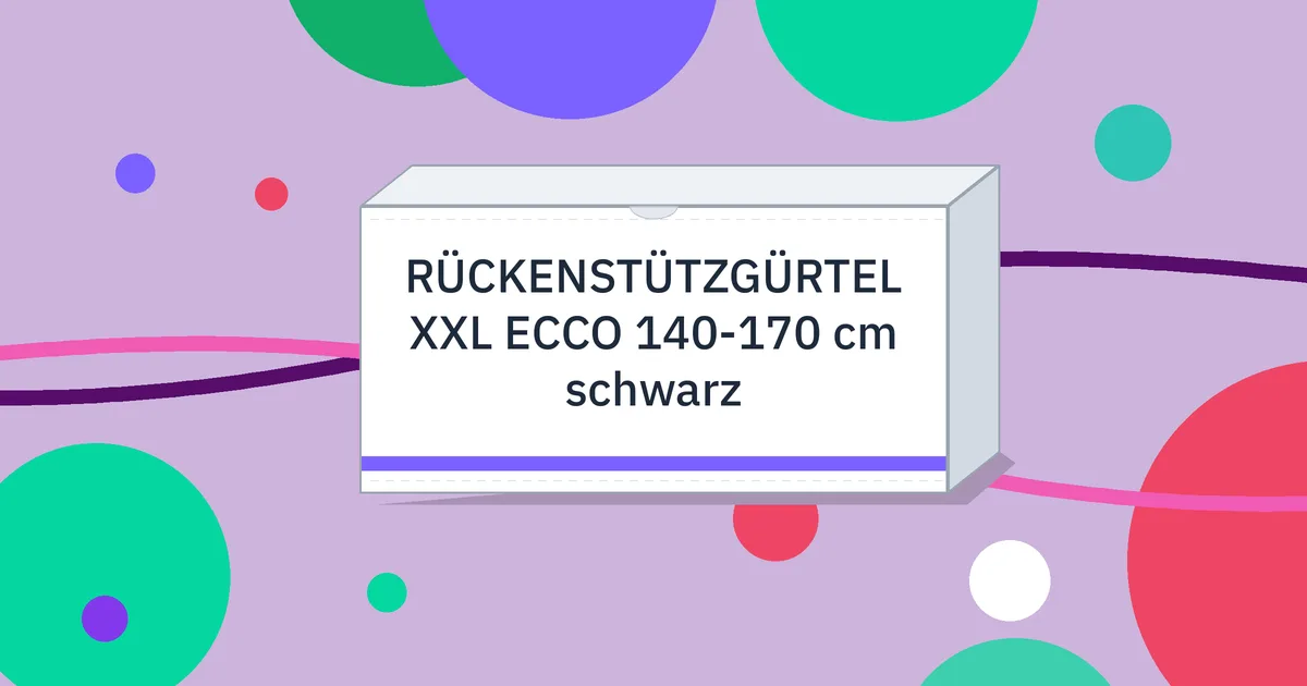 Symbolbild: Packung mit der Aufschrift RÜCKENSTÜTZGÜRTEL XXL ECCO 140-170 cm schwarz (PZN 20015676) – Verfügbarkeit und Bezug in Apotheken in Frankfurt am Main