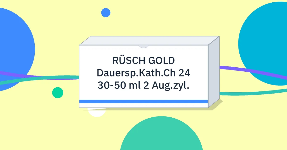 Symbolbild: Packung mit der Aufschrift RÜSCH GOLD Dauersp.Kath.Ch 24 30-50 ml 2 Aug.zyl. (PZN 06186721) – Verfügbarkeit und Bezug in Apotheken in Frankfurt am Main