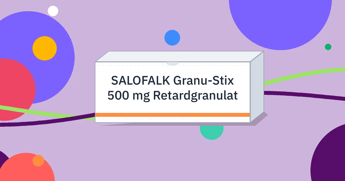 Symbolbild: Packung mit der Aufschrift SALOFALK Granu-Stix 500 mg Retardgranulat (PZN 18702524) – Verfügbarkeit und Bezug in Apotheken in Frankfurt am Main