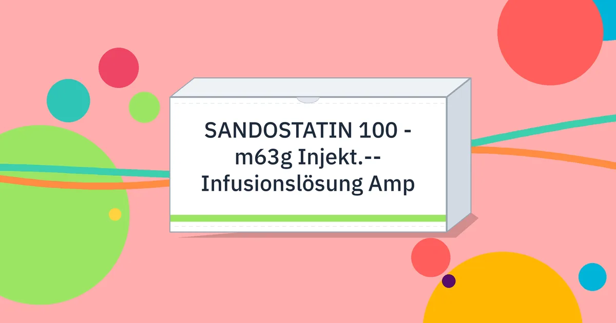 Symbolbild: Packung mit der Aufschrift SANDOSTATIN 100 -m63g Injekt.--Infusionslösung Amp (PZN 03798174) – Verfügbarkeit und Bezug in Apotheken in Frankfurt am Main