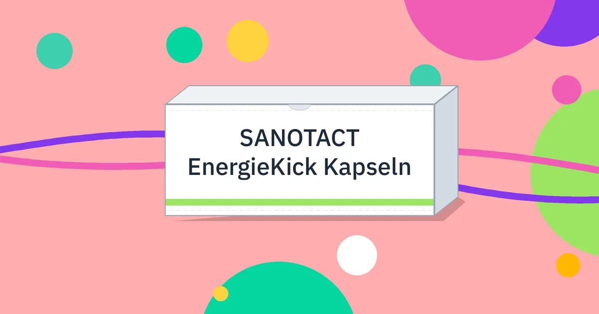 Symbolbild: Packung mit der Aufschrift SANOTACT EnergieKick Kapseln (PZN 18841450) – Verfügbarkeit und Bezug in Apotheken in Frankfurt am Main