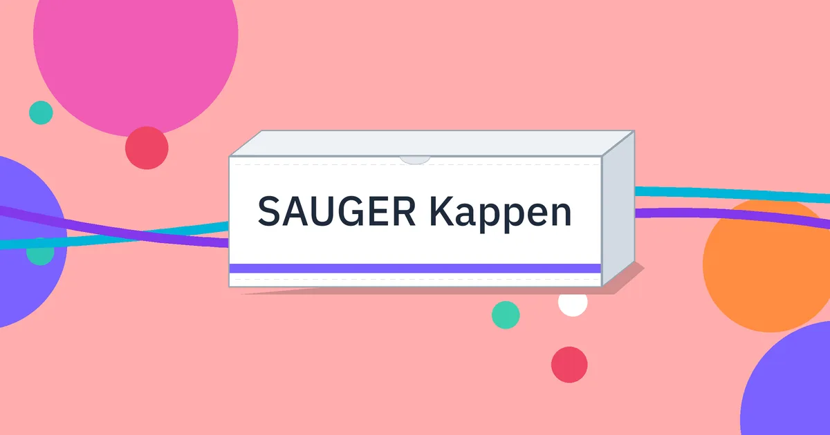 Symbolbild: Packung mit der Aufschrift SAUGER Kappen (PZN 01735554) – Verfügbarkeit und Bezug in Apotheken in Frankfurt am Main