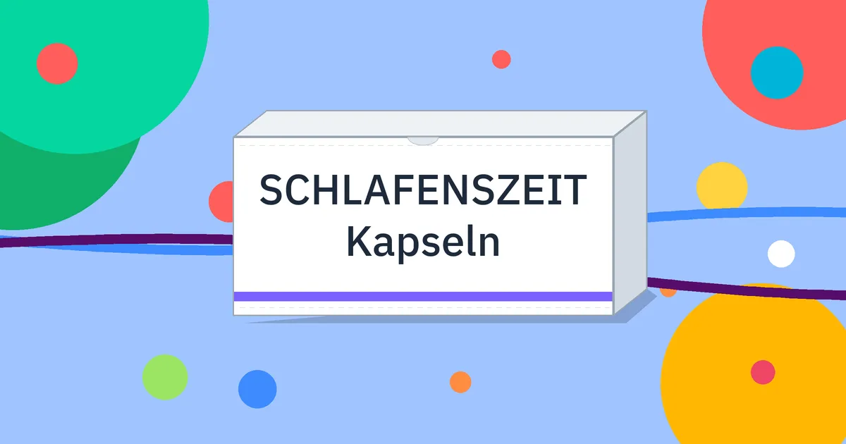 Symbolbild: Packung mit der Aufschrift SCHLAFENSZEIT Kapseln (PZN 18104131) – Verfügbarkeit und Bezug in Apotheken in Frankfurt am Main
