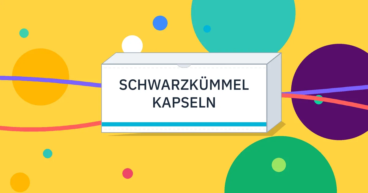 Symbolbild: Packung mit der Aufschrift SCHWARZKÜMMEL KAPSELN (PZN 07704520) – Verfügbarkeit und Bezug in Apotheken in Frankfurt am Main
