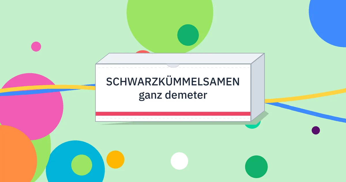 Symbolbild: Packung mit der Aufschrift SCHWARZKÜMMELSAMEN ganz demeter (PZN 12649214) – Verfügbarkeit und Bezug in Apotheken in Frankfurt am Main