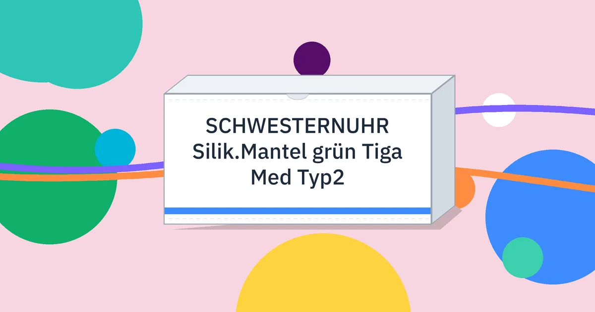 Symbolbild: Packung mit der Aufschrift SCHWESTERNUHR Silik.Mantel grün Tiga Med Typ2 (PZN 09328535) – Verfügbarkeit und Bezug in Apotheken in Frankfurt am Main