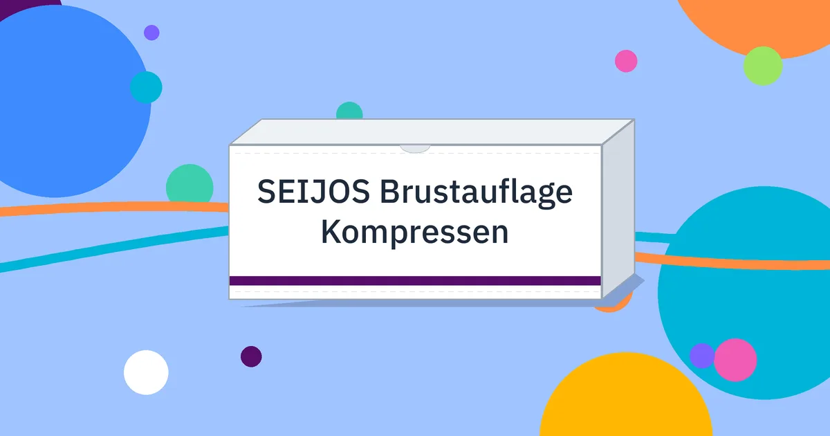 Symbolbild: Packung mit der Aufschrift SEIJOS Brustauflage Kompressen (PZN 10330632) – Verfügbarkeit und Bezug in Apotheken in Frankfurt am Main