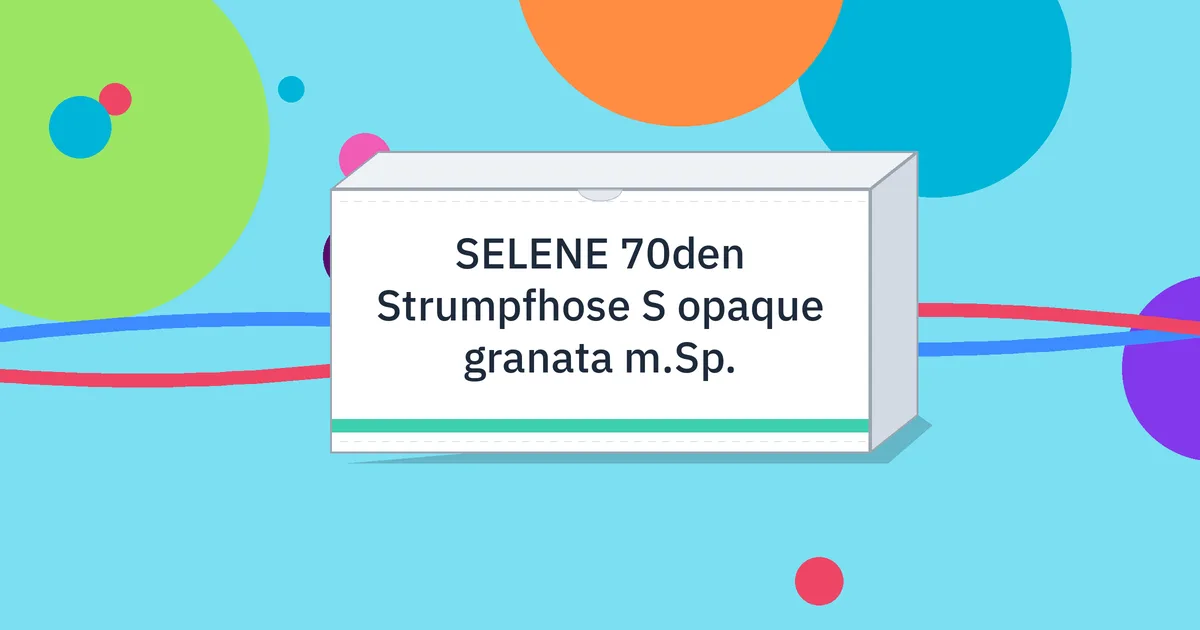 Symbolbild: Packung mit der Aufschrift SELENE 70den Strumpfhose S opaque granata m.Sp. (PZN 16173843) – Verfügbarkeit und Bezug in Apotheken in Frankfurt am Main